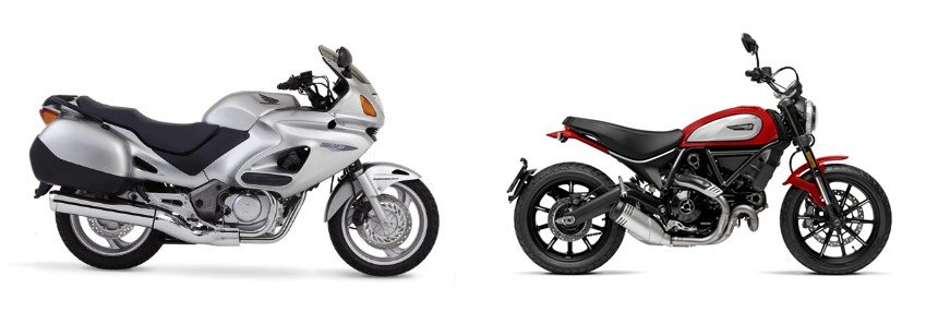 Motorrad Vergleich Honda NT 650V Deauville 2005 vs. Ducati Scrambler ...