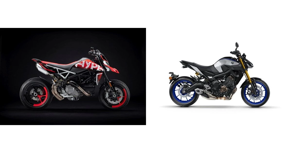 Motorrad Vergleich Ducati Hypermotard 950 RVE 2021 vs. Yamaha MT-09 SP 2019