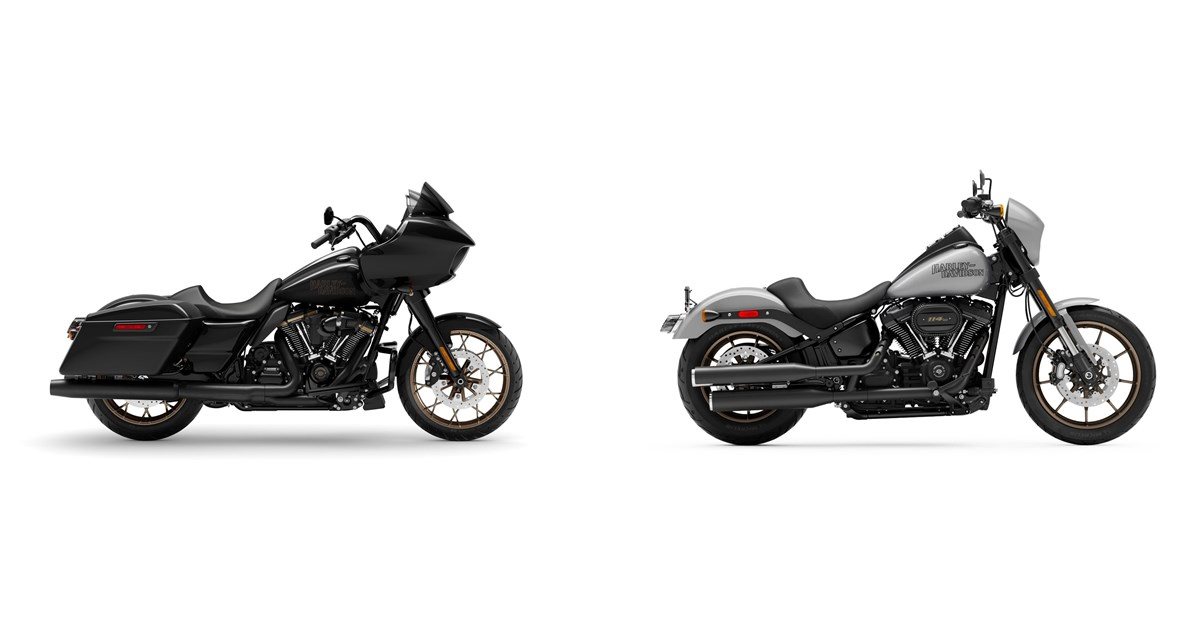 Motorrad Vergleich Harley-Davidson Touring Road Glide ST 2023 vs. Harley-Davidson Softail Low ...
