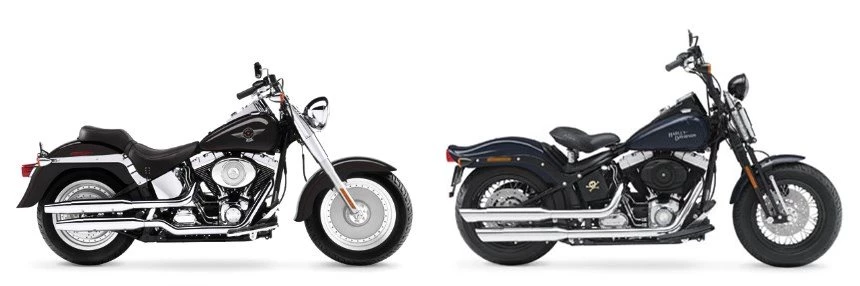 Motorrad Vergleich Harley-Davidson Softail Fat Boy FLSTF 2005 vs ...