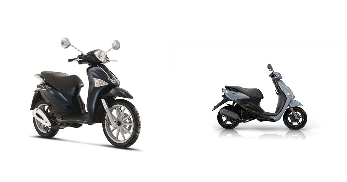 Motorrad Vergleich Piaggio Liberty 50 2T 2012 vs. Yamaha NEOs 4Takt 2019