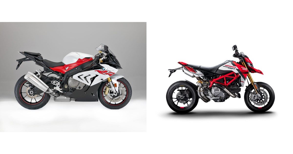 Motorrad Vergleich BMW S 1000 RR 2017 vs. Ducati Hypermotard 950 SP 2021