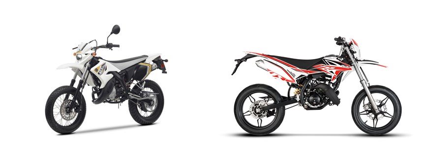 Motorrad Vergleich Yamaha DT 50 X Supermoto 2012 vs. Beta RR 50 Motard 2020