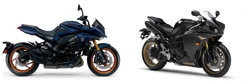 Motorrad Vergleich Suzuki GSX-S1000S Katana 2022 vs. Yamaha R1 2010