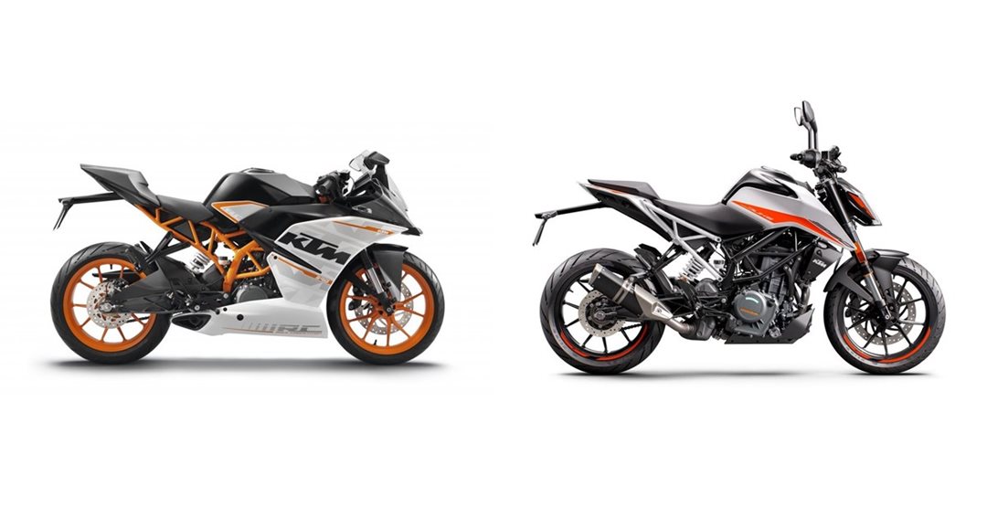 Motorrad Vergleich KTM RC 390 2014 vs. KTM 390 Duke 2022