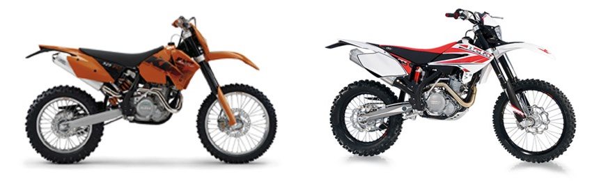 Motorrad Vergleich KTM 400 EXC 2006 vs. Beta RR 400 2009