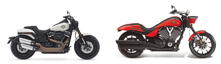 Motorrad Vergleich Harley-Davidson Softail Fat Bob 114 FXFBS 2018 vs ...