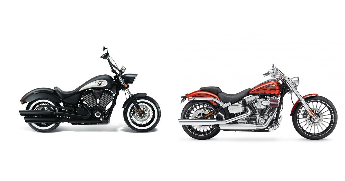 Motorrad Vergleich Victory High-Ball 2014 vs. Harley-Davidson CVO ...