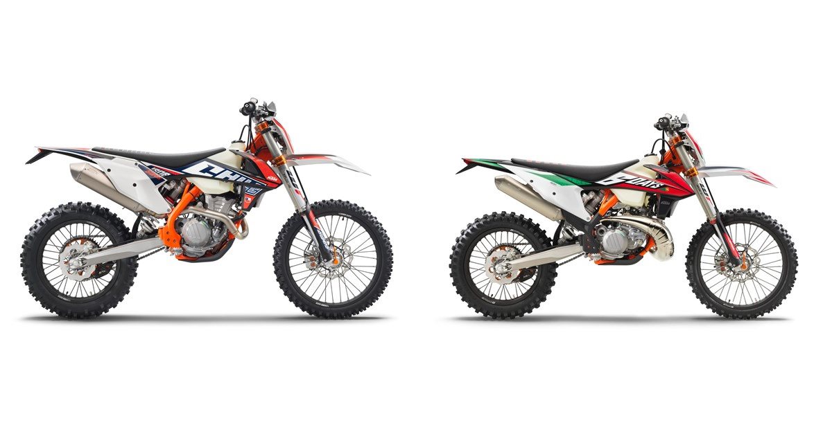 Motorrad Vergleich KTM 350 EXC-F SIX DAYS 2019 vs. KTM 300 EXC TPI Sixdays 2020