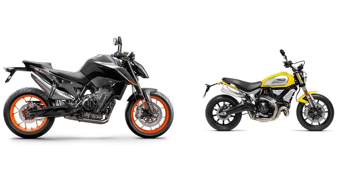 Motorrad Vergleich KTM 890 Duke 2021 vs. Ducati Scrambler 1100 2018