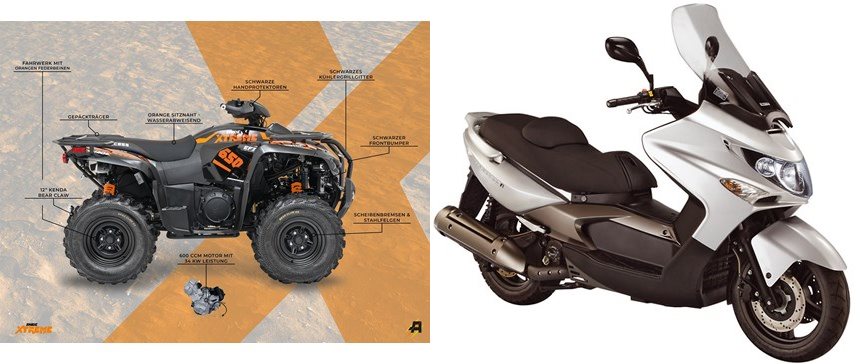 Motorrad Vergleich Access Shade Xtreme 650 NG 2020 vs. Kymco Xciting ...