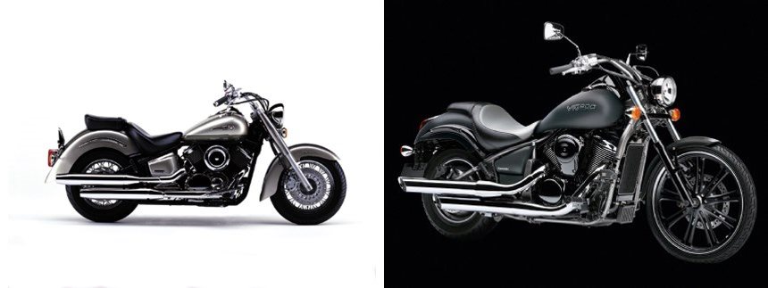 Motorrad Vergleich Yamaha XVS 1100 Drag Star Classic 2005 vs. Kawasaki ...