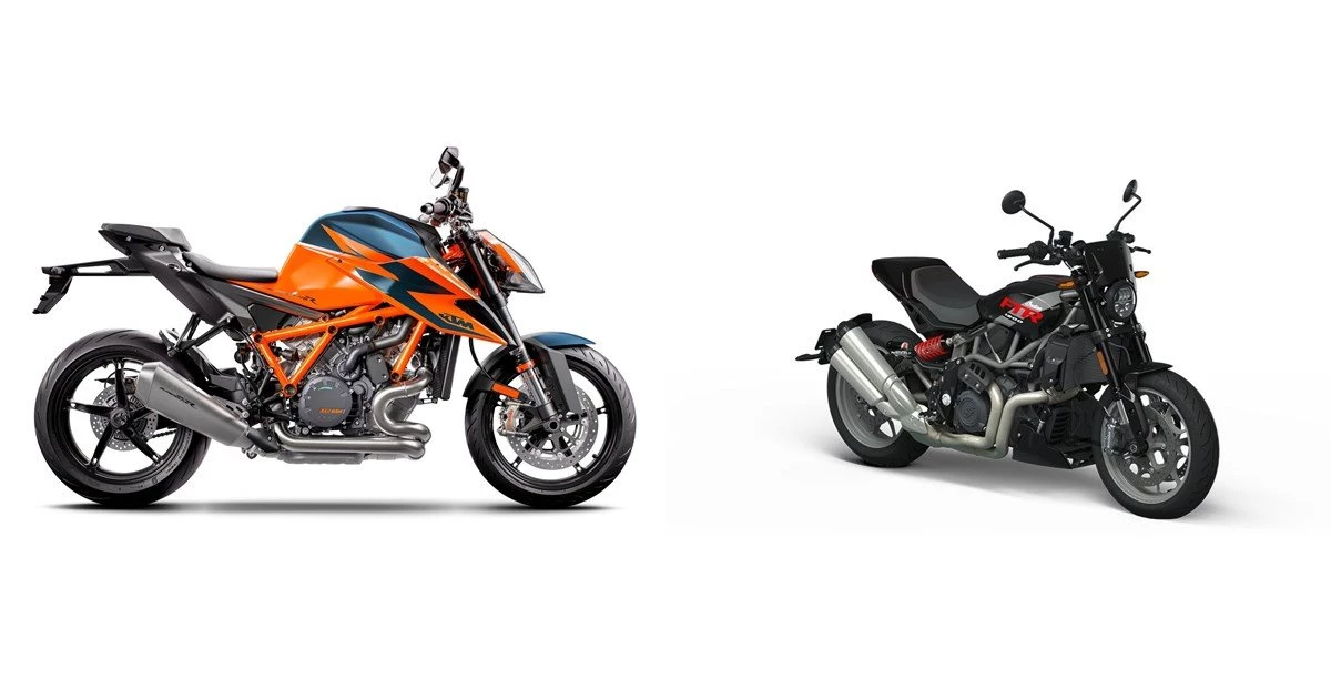 Motorrad Vergleich KTM 1290 Super Duke R 2020 vs. Indian FTR Sport 2023