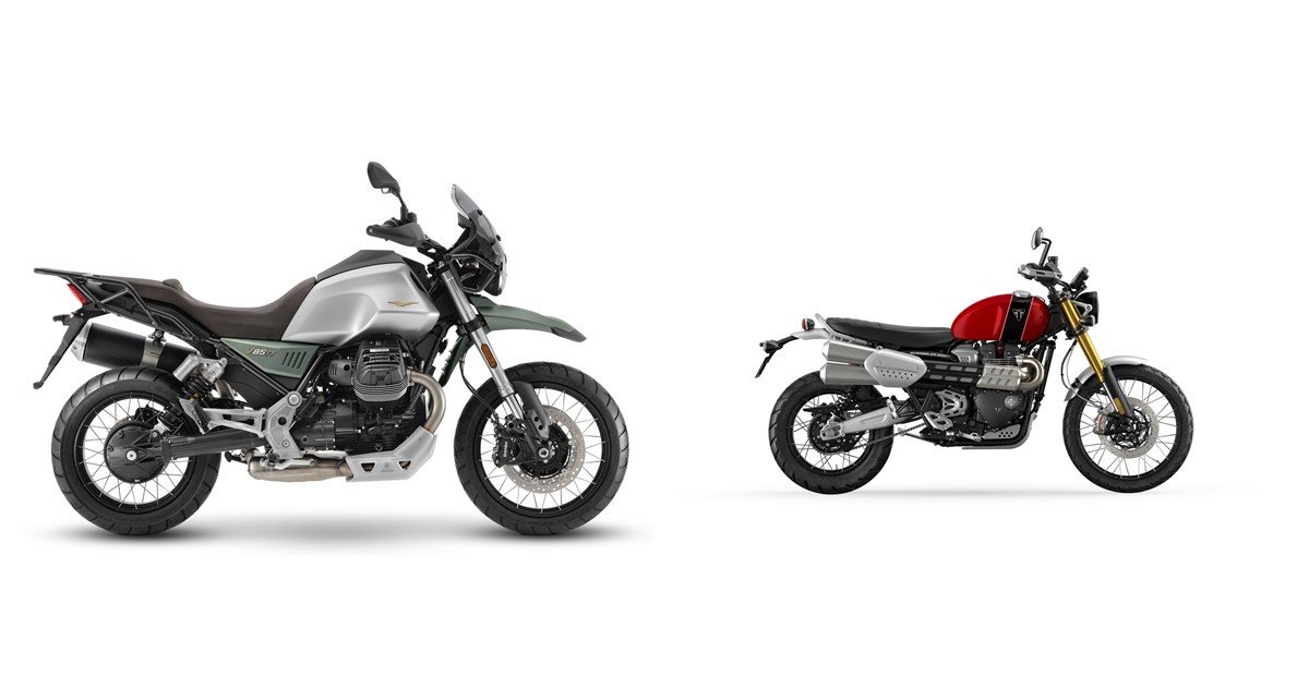 Moto Guzzi V85 TT Centenario 2022 vs Triumph Scrambler 1200 XE 2023