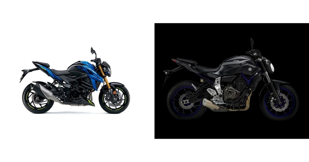 Motorrad Vergleich Suzuki GSX-S750 2020 vs. Yamaha MT-07 2014