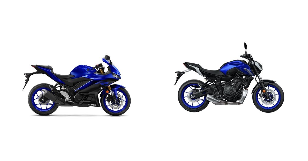 Motorrad Vergleich Yamaha R3 2019 vs. Yamaha MT-07 2021