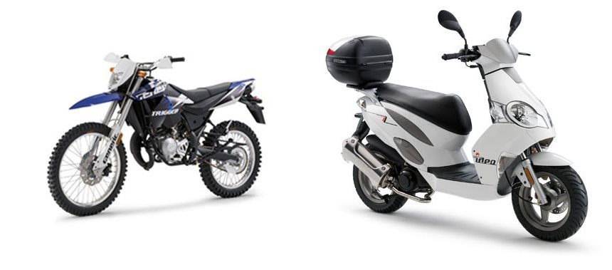 Motorrad Vergleich KSR Moto Trigger 50 X 2010 vs. KSR Moto Ideo 50 2012