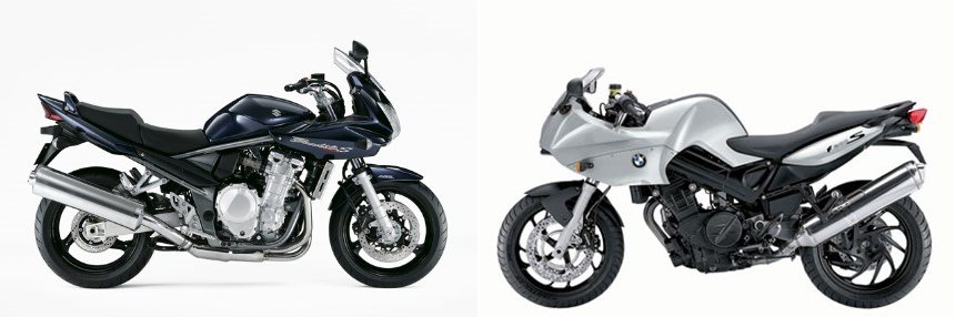 Motorrad Vergleich Suzuki Bandit 1250S 2007 vs. BMW F 800 S 2009