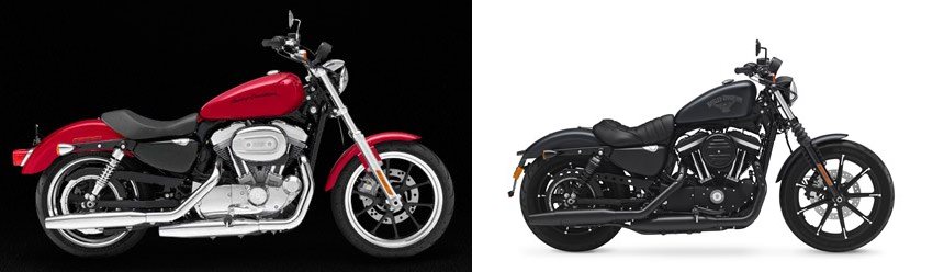 Motorrad Vergleich Harley-Davidson Sportster XL 883 L SuperLow 2012 vs. Harley-Davidson ...