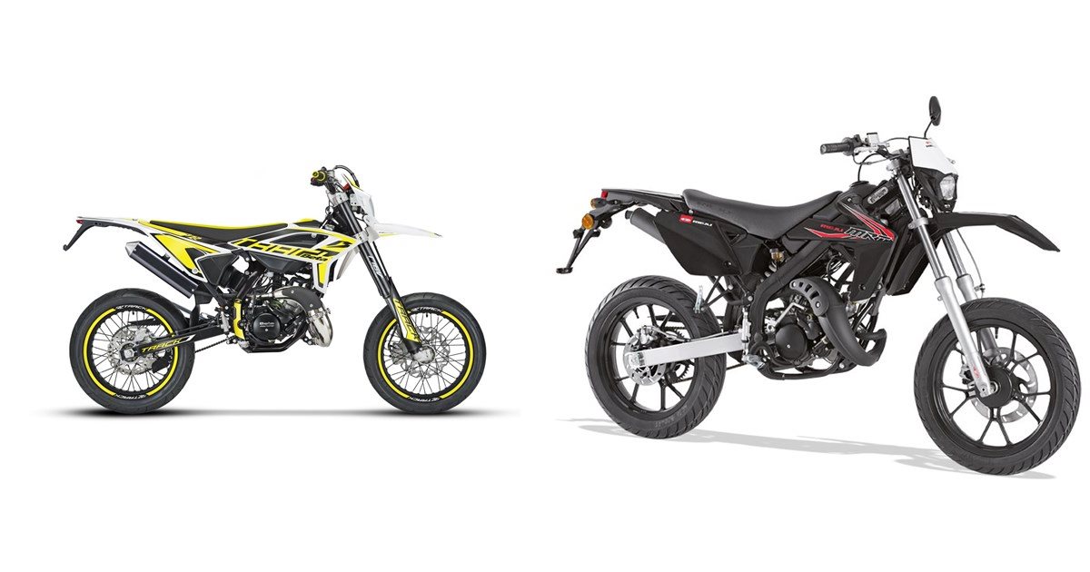 Motorrad Vergleich Beta RR 50 Motard Track 2023 vs. Rieju MRT Europa SM ...