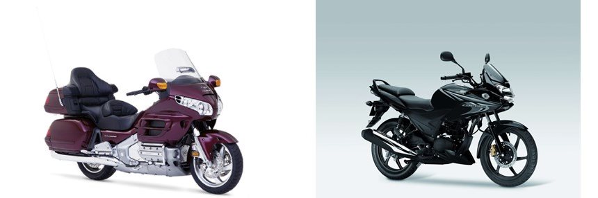 Motorrad Vergleich Honda GL 1800 Goldwing 2005 vs. Honda CBF 125 2016