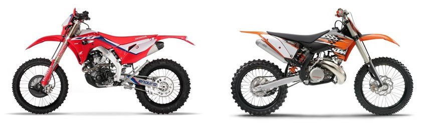 Motorrad Vergleich Red Moto CRF 250RX Enduro 2020 vs. KTM 250 SX 2010