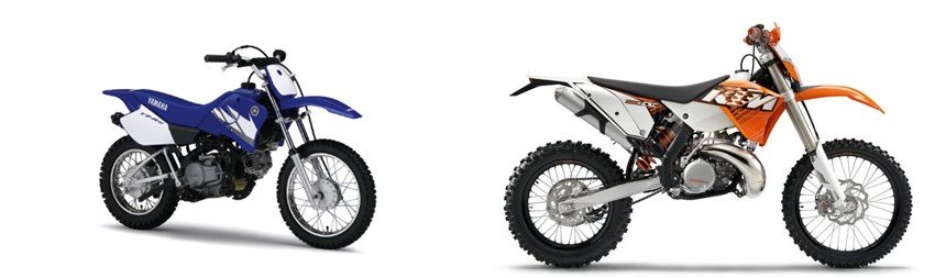 Motorrad Vergleich Yamaha TT 250 R 2005 vs. KTM 250 EXC 2010