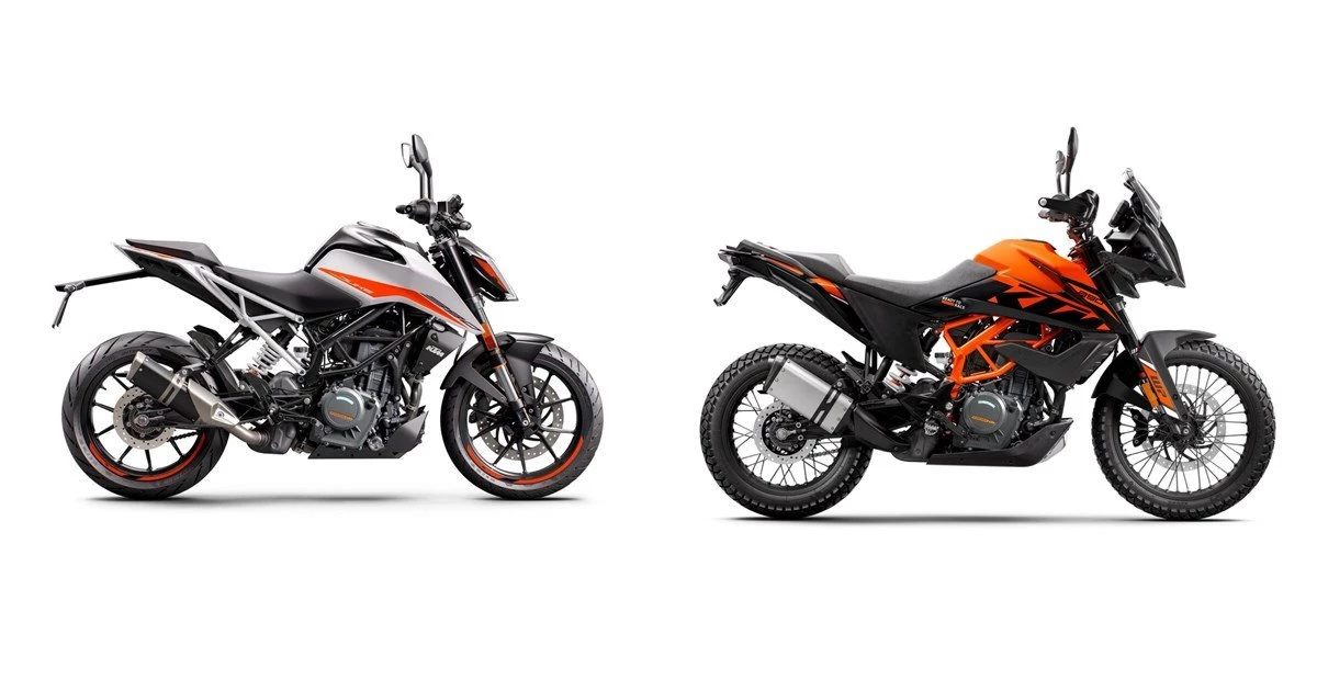 Motorrad Vergleich KTM 390 Duke 2022 vs. KTM 390 Adventure SW 2023