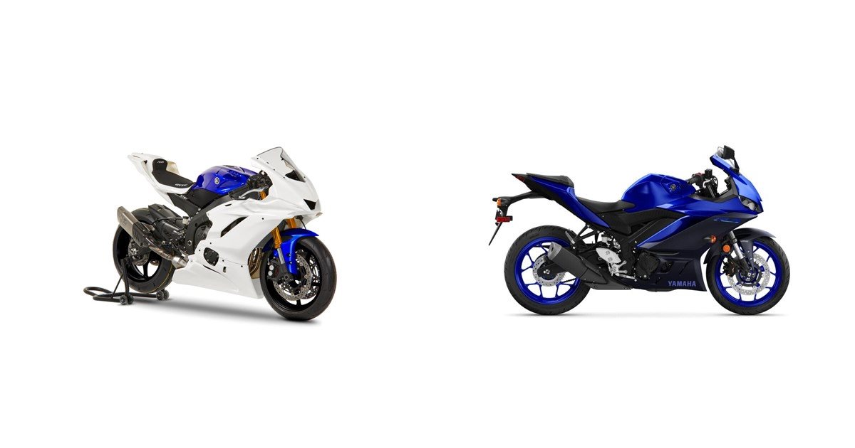 Motorrad Vergleich Yamaha R6 GYTR 2023 vs. Yamaha R3 2023