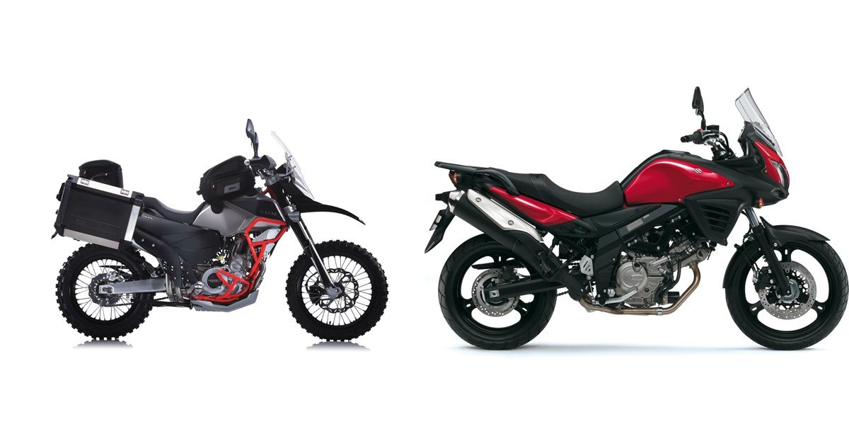 Motorrad Vergleich SWM Super Dual 650 2016 vs. Suzuki V-Strom 650 2014