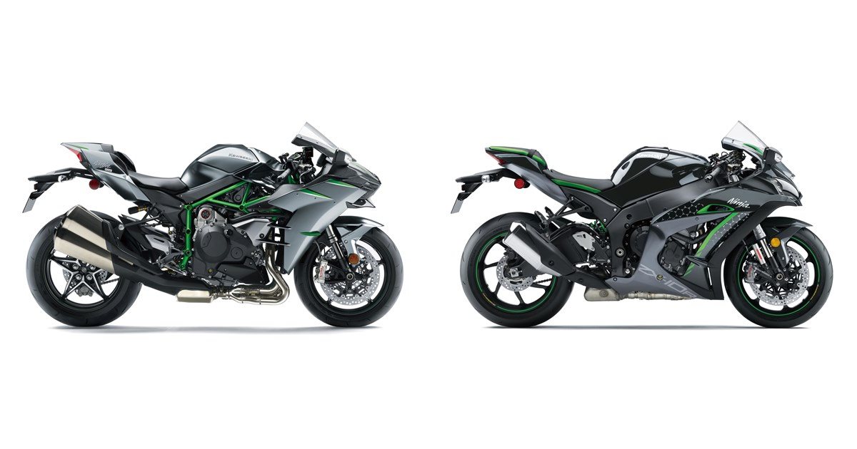 Comparaison des motos Kawasaki Ninja H2 2019 VS. Kawasaki Ninja ZX-10R ...