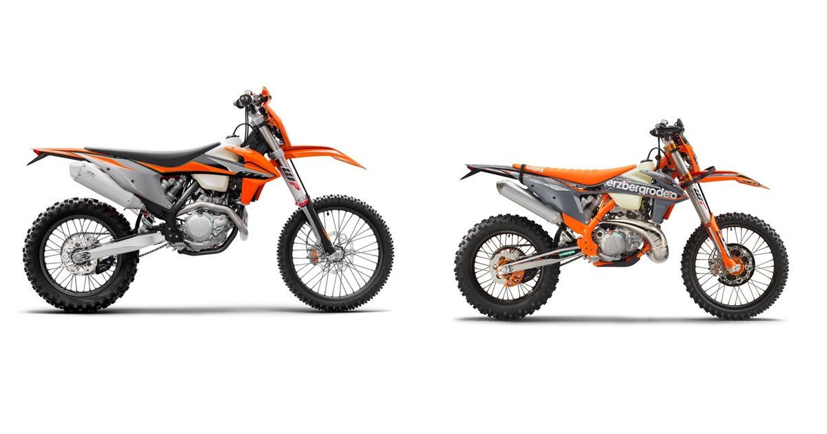 Motorrad Vergleich KTM 500 EXC-F 2021 vs. KTM 300 EXC TPI Erzberg Edition 2023