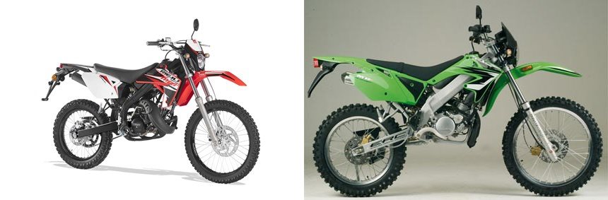 Motorrad Vergleich Rieju MRT 50 2021 vs. Motorhispania RYZ Cross 2009