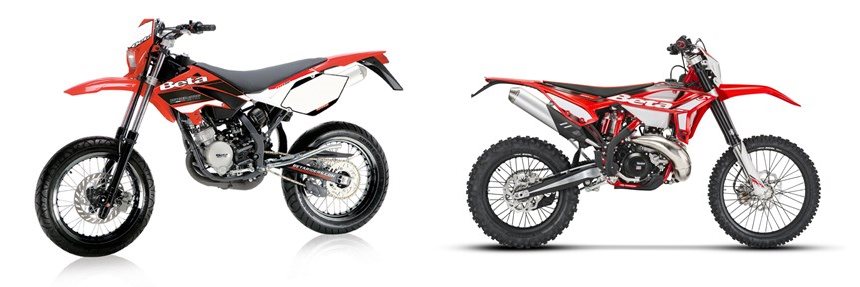 Motorrad Vergleich Beta RR 50 Motard 2010 vs. Beta RR 300 2T 2021