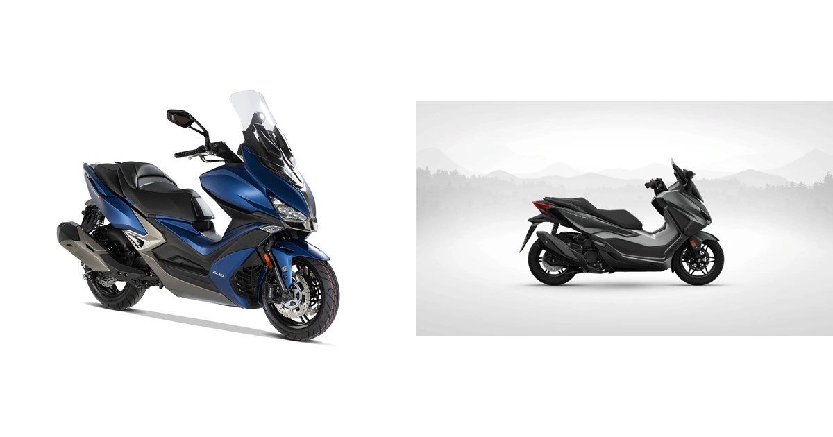 Motorrad Vergleich Kymco Xciting S 400i ABS 2021 vs. Honda Forza 350 2023