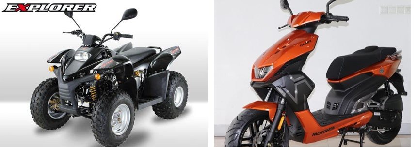 Motorrad Vergleich Explorer Bullet 50 2009 vs. Motowell Darox 50 EFI 2020