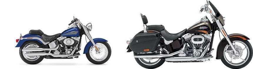 Motorrad Vergleich Harley-Davidson Softail Fat Boy FLSTF 2009 vs ...