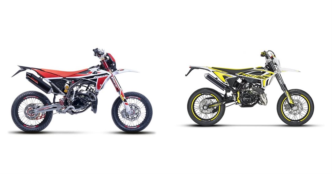 Motorrad Vergleich Fantic XM 50 Competition 2022 vs. Beta RR 50 Motard ...