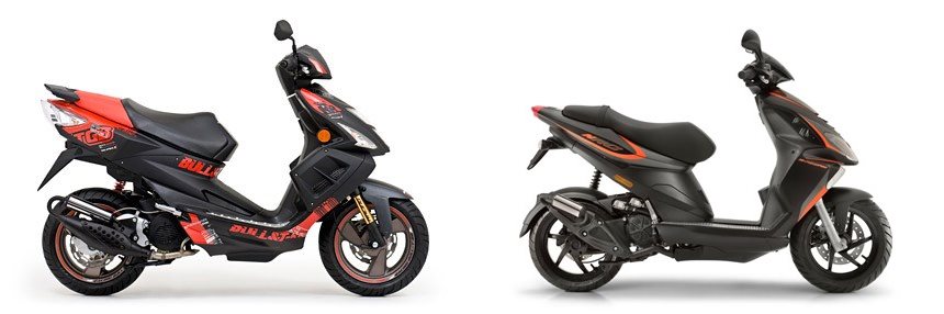 Motorrad Vergleich TGB Bull&t RR 2012 vs. Piaggio NRG Power 50 DD 2T 2020
