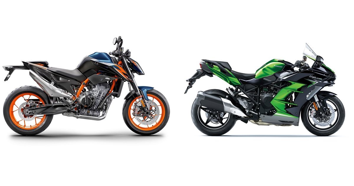 Motorrad Vergleich KTM 890 Duke R 2023 vs. Kawasaki Ninja H2 SX SE 2023