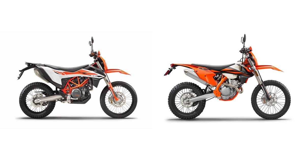 Motorrad Vergleich KTM 690 Enduro R 2020 vs. KTM 350 EXC-F 2019