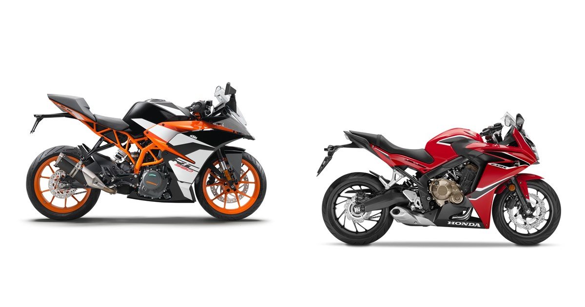 Motorrad Vergleich KTM RC 390 2018 vs. Honda CBR 650F 2018