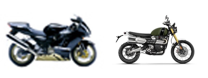 Motorrad Vergleich Kawasaki ZRX 1200 R 2006 vs. Triumph Scrambler 1200 XE 2022