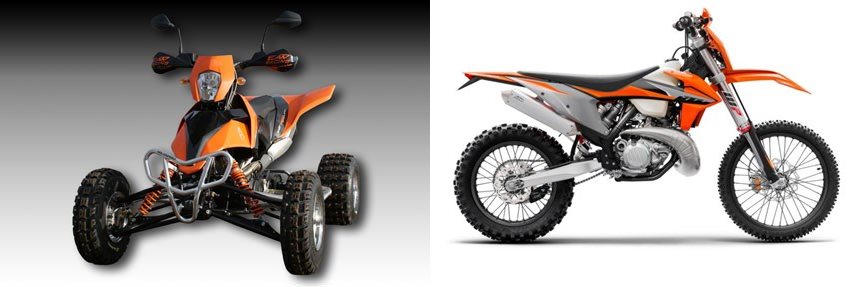 Motorrad Vergleich E-ATV 690 Enduro 2009 vs. KTM 300 EXC TPI 2021