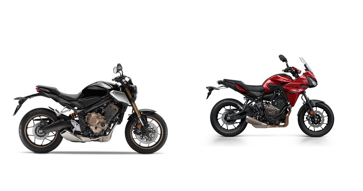 Motorrad Vergleich Honda CB650R 2020 vs. Yamaha Tracer 700 2018