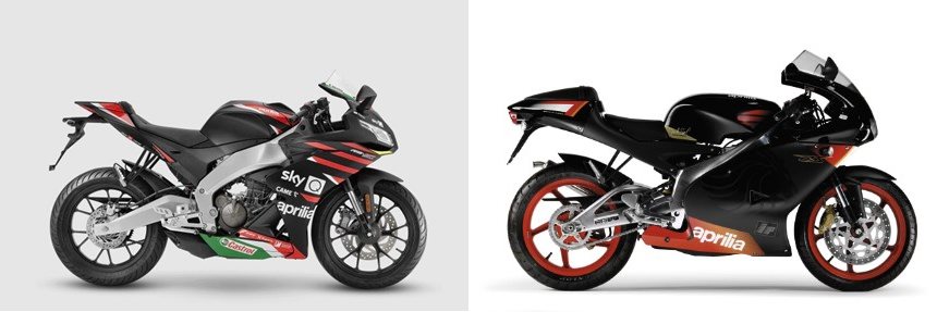 Motorrad Vergleich Aprilia RS 125 Replica 2023 vs. Aprilia RS 125 ...