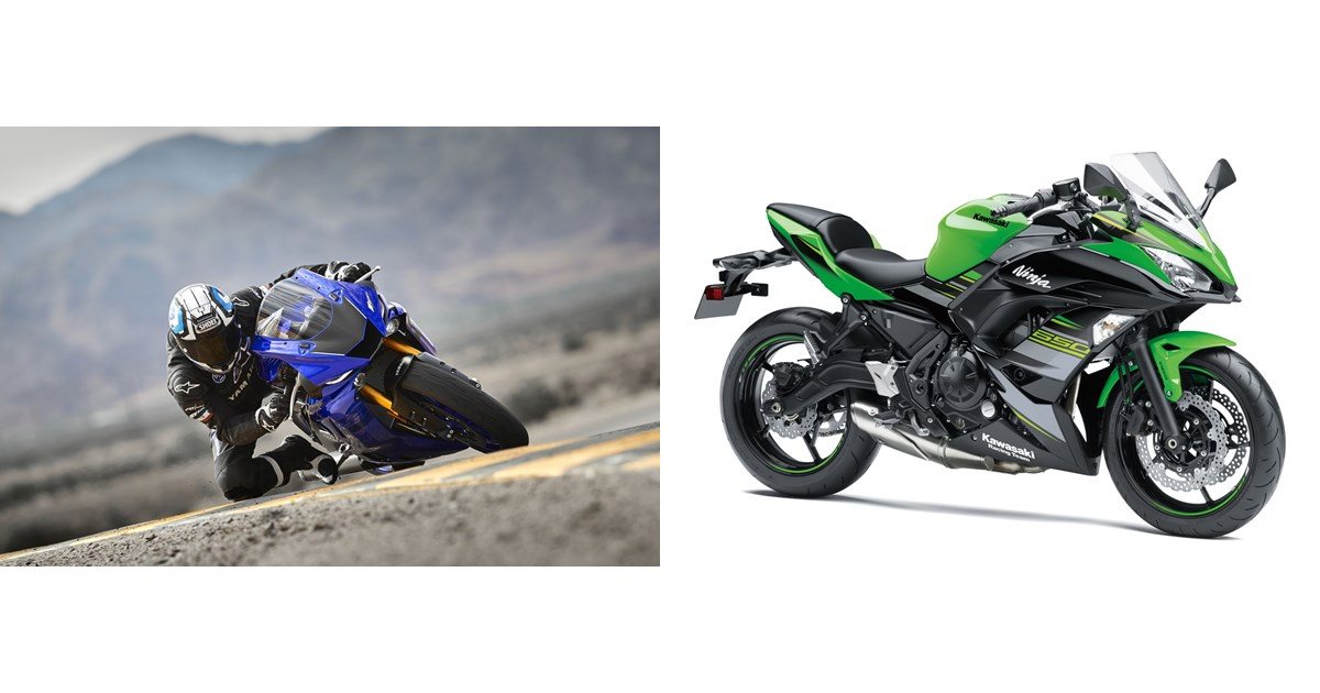 Motorrad Vergleich Yamaha YZF-R6 2018 vs. Kawasaki Ninja 650 KRT 2018