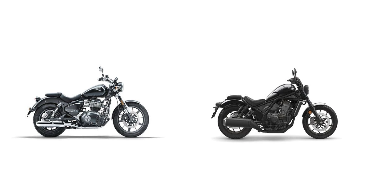 Royal Enfield Super Meteor 650 2023 vs Honda CMX1100 Rebel DCT 2022
