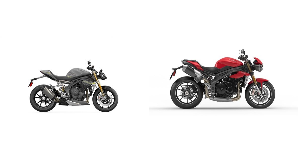 Comparaison des motos Triumph Speed Triple 1200 RS 2021 VS. Triumph ...