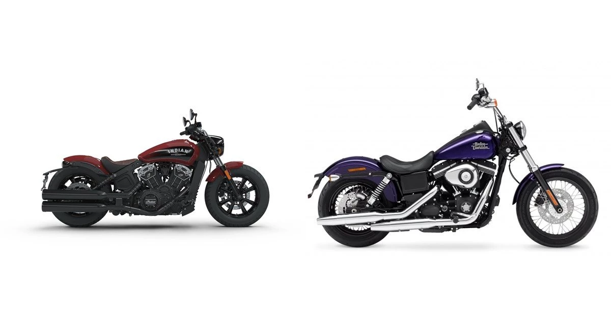 Motorrad Vergleich Indian Scout Bobber 1131 2018 vs. Harley-Davidson ...